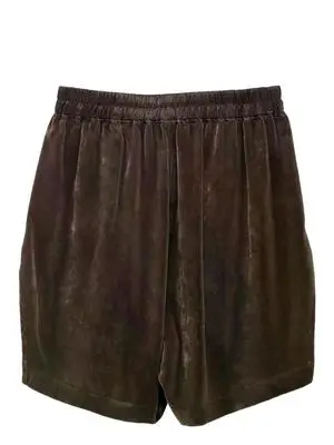 Rick Owens Velvet Side-split Shorts - Brown