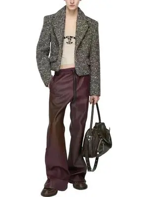 Acne Studios Drawstring Leather Trousers - Red