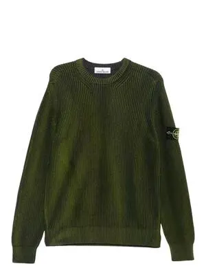 Stone Island Ribbed Crew Neck Sweater - Green