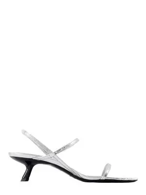 ANINE BING Hilda Leather Ankle-strap Pumps - Silver