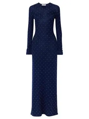 Rabanne Embellished Wool-blend Maxi Dress - Blue