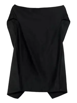 THE ROW Wide-neck Draped Blouse - Black