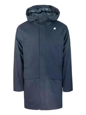 K-WAY Hooded Logo-patch Jacket - Blue