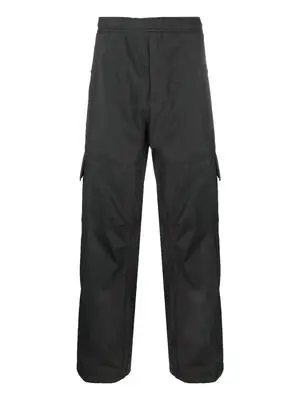 Moncler Logo Patch Cotton Cargo Trousers - Black