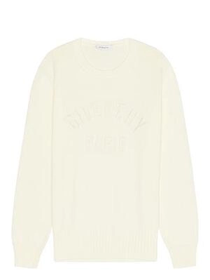 Givenchy Crew Neck Embroidered Logo Sweater - Ecru