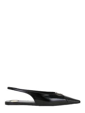 Saint Laurent Saint Laurent Babylone Slingback Flat In Calfskin Leather Nero