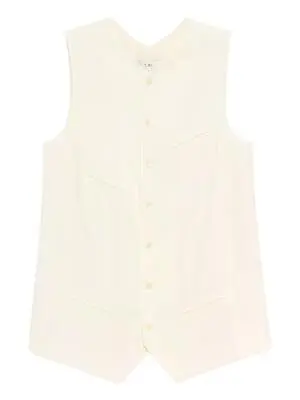 Tibi Ivory Tropical Easy Vest - Neutrals