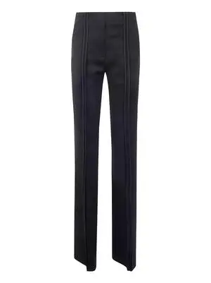 Attico Striped Wool Trousers - Black