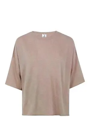 Liviana Conti Short Sleeve Wool T-shirt - Neutrals