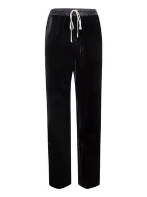 Rick Owens Rick Owens Velvet Drawstring Trousers Black