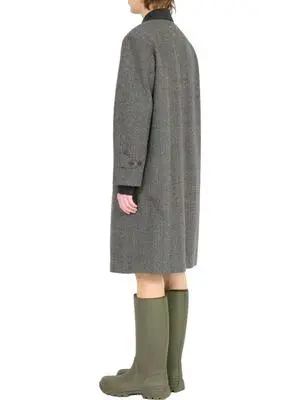 MAISON MARGIELA Single-breasted Coat With Contrasting Collar - Grey