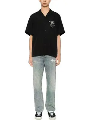 Ksubi Rose-print Resort Shirt - Black