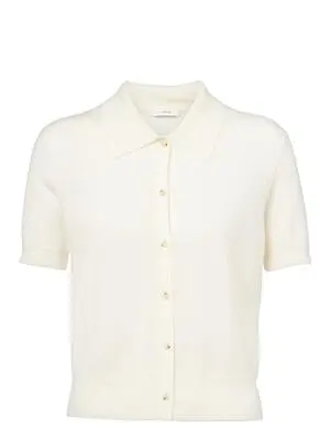 Vince Wool-blend Short-sleeved Top - White
