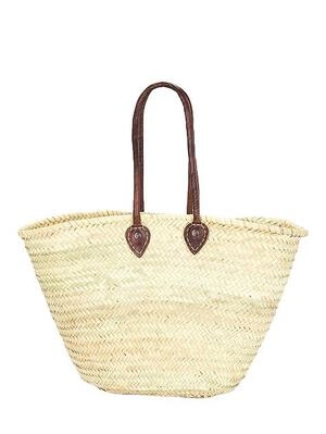 VERVE CULTURE Woven Raffia Shopping Basket - Neutral