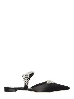 Manolo Blahnik Lurum Crystal-embellished Mules - Black