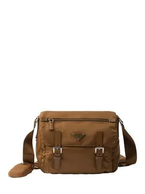 PRADA Prada Re-Nylon Cross-Body Bag With Saffiano Leather Trims