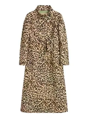 Valentino Garavani Animalier Print Cloth Coat - Neutrals
