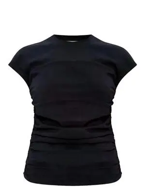 Isabel Marant Étoile Gathered Detail Cotton T-shirt - Black