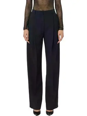 Elisabetta Franchi Pleated Crepe Trousers - Black