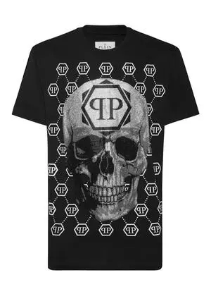 Philipp Plein Rhinestone-embellished Skull T-shirt - Black