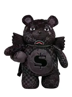 SPRAYGROUND 4am Money Wing Bear Check-pattern Backpack - Black