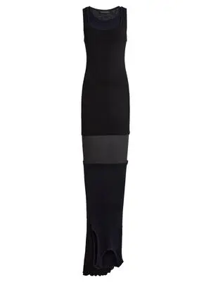 Balenciaga Upside Down Ribbed Cotton Maxi Dress - Multi