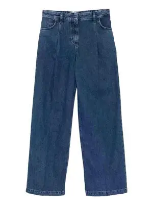 Ba&sh Pleated Detail Wide Leg Jeans - Blue