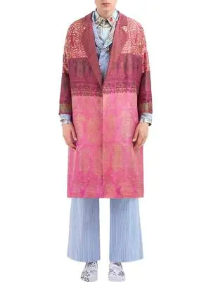 PIERRE-LOUIS MASCIA Paisley-print Double-breasted Coat - Pink