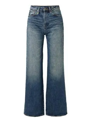 R13 Charlotte Distressed High-rise Bootcut Jeans - Blue