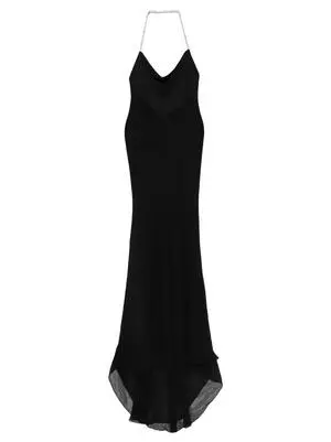 ATU BODY COUTURE Crystal Embellished Halterneck Maxi Dress - Black