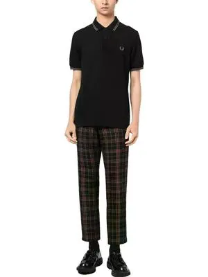 Fred Perry Contrast-trim Cotton Polo Shirt - Black