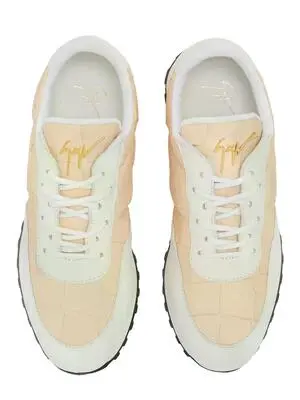 GIUSEPPE ZANOTTI Jimi Crocodile-effect Leather Sneakers - Neutrals