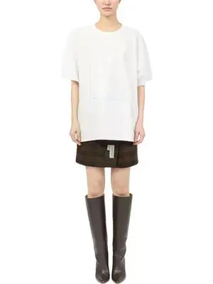 MAISON MARGIELA Cotton T-shirt With Signature Numbers Motif - White