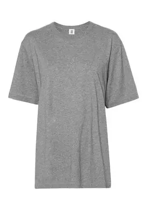 BY MALENE BIRGER Fayeh Logo-embroidered Organic Cotton T-shirt - Grey