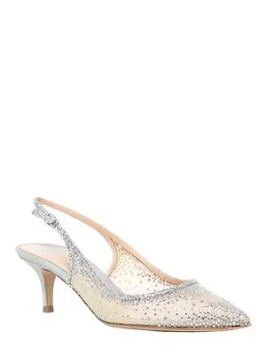 GIANVITO ROSSI Regina 55mm Embellished Slingback Pumps - Silver