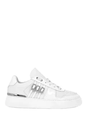 Philipp Plein Embellished Leather Sneakers - White