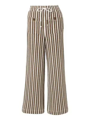 Veronica Beard Zosia Striped Knitted Wide-leg Trousers - Multi
