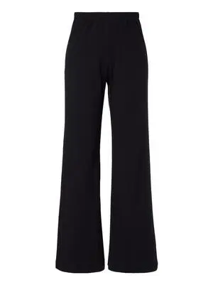 LESET Nando Ribbed-knit Cotton Sweatpants - Black
