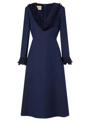 Valentino Garavani Crepe Couture Bow-detail Midi Dress - Blue