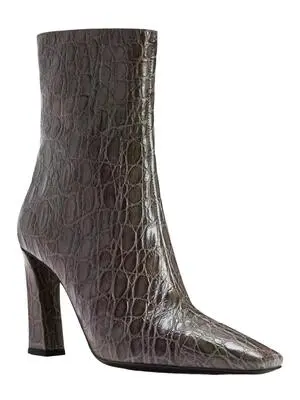 GIUSEPPE ZANOTTI Janiee Crocodile-effect Ankle Boots - Grey