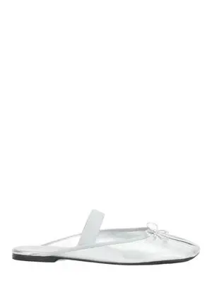 3.1 Phillip Lim Leather Bow Detail Mules - Silver