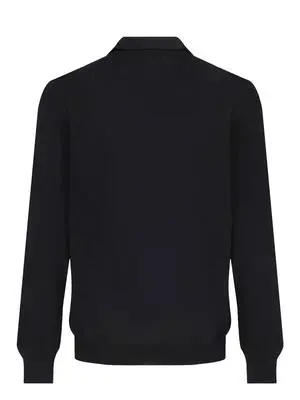 John Galliano V-neck Ribbed Hem Sweater - Blue