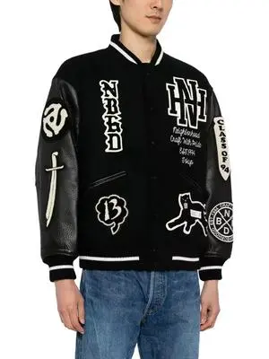 NEIGHBORHOOD Patchwork Varsity Jacket - Black