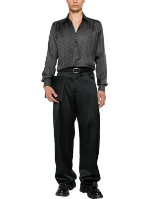Dolce & Gabbana Logo-pattern Silk Shirt - Grey