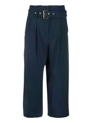Michael Kors Belted Cropped Trousers - Blue