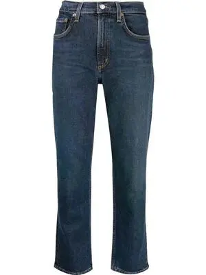 AGOLDE Kye Straight-leg Cropped Jeans - Blue