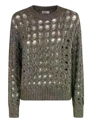 Herno Open-knit Metallic Effect Sweater - Brown