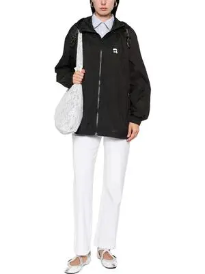 Karl Lagerfeld Hooded Zip-up Jacket - Black