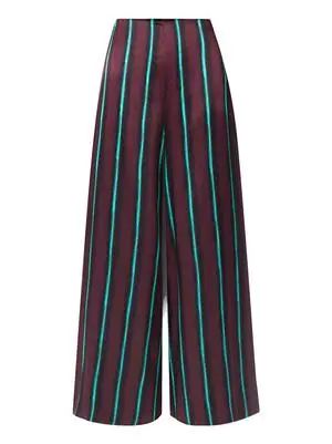 ROKSANDA Arneau Striped Silk-satin Wide-leg Pants - Multi