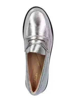 Clarks Straven Edge Loafers In Leather - Silver